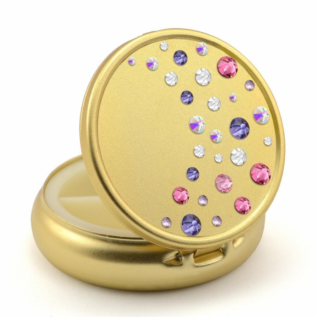 Pill Box in Gold Color with Swarovski Crystals Waterfall Design - Mont ...