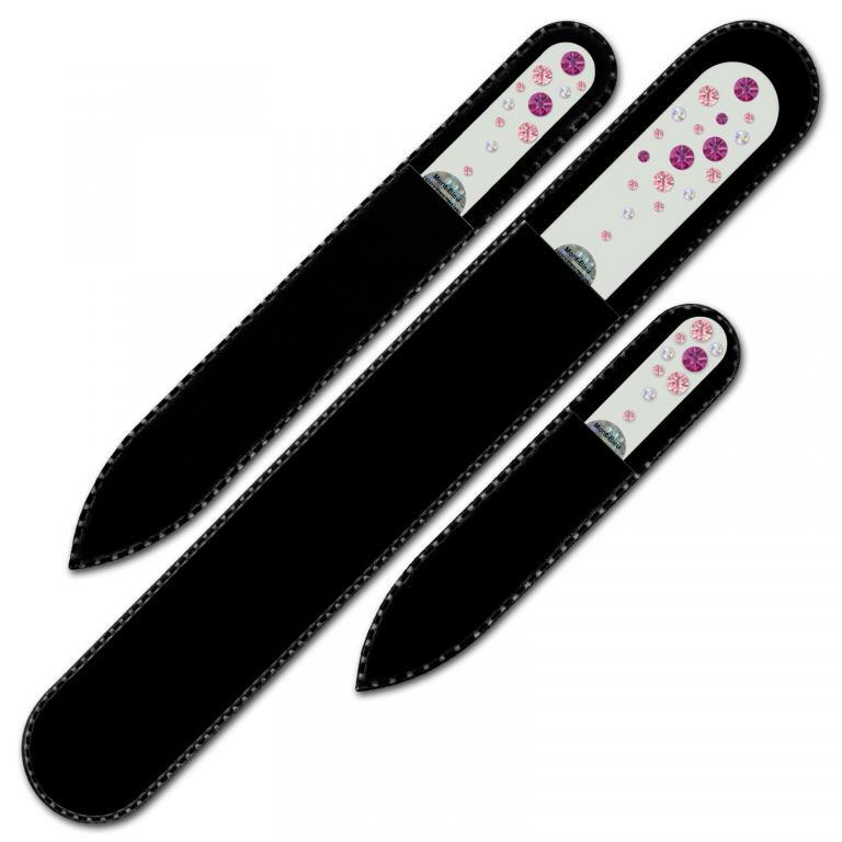 Set of 3 White Crystal Nail Files with crystals WW-BMS - Mont bleu Store