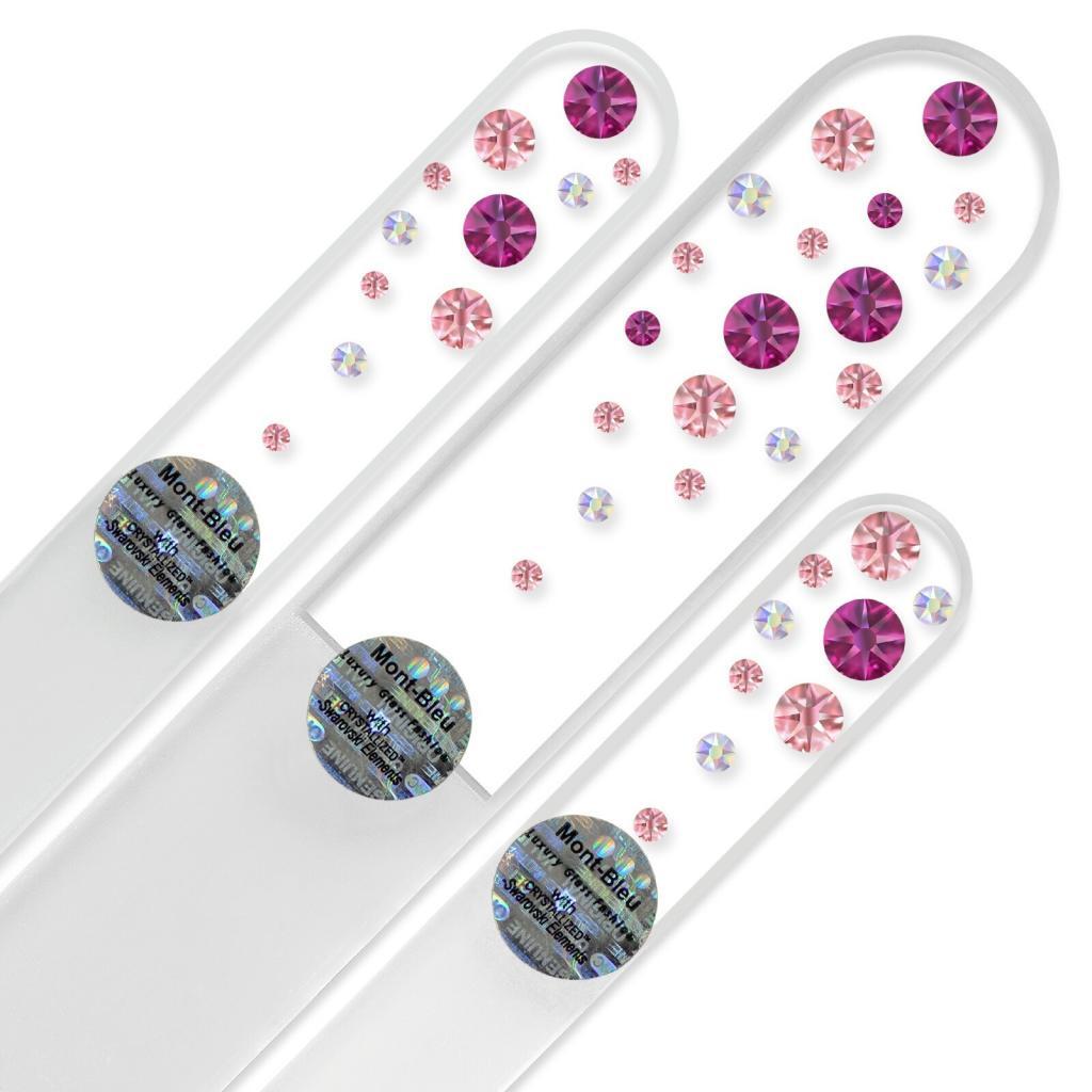 Set of 3 Transparent Crystal Nail Files with crystals W-BMS - Mont bleu ...