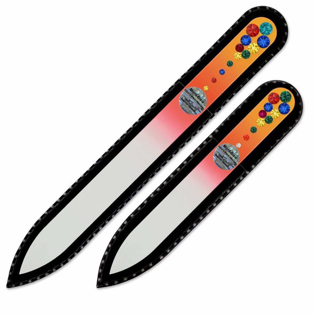 A set of 2 Marbles Glass Nail Files with Swarovski crystals MC-MS ...