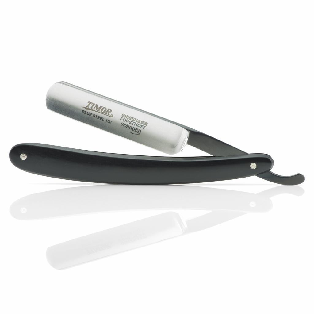 Giesen & Forsthoff's Timor Blue Steel 5/8" Straight Razor with Black ...