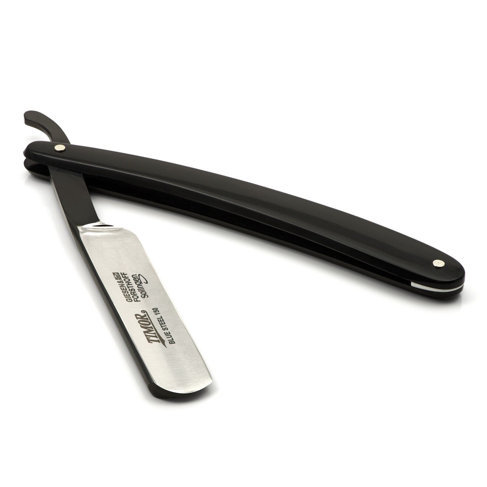 Giesen & Forsthoff's Timor Blue Steel 5/8" Straight Razor with Black ...